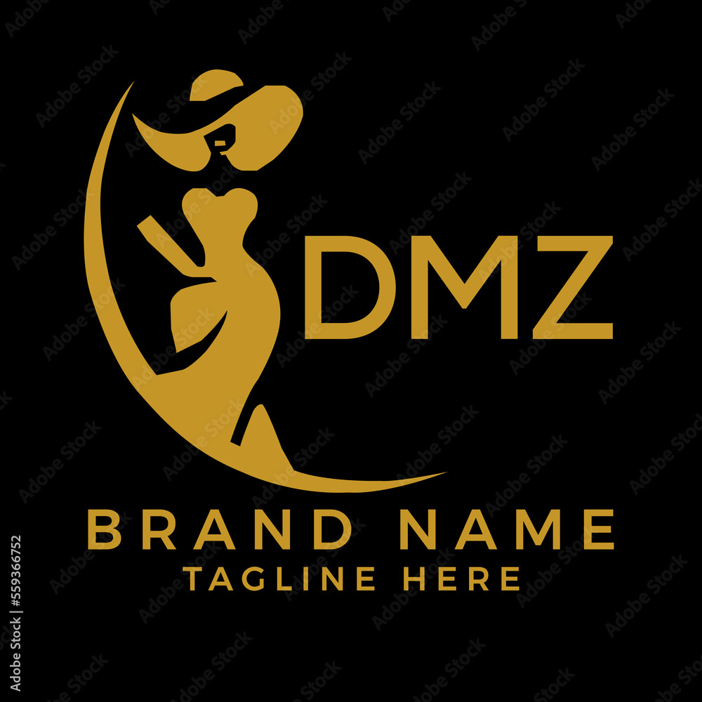 Vetor de DMZ fashion logo. DMZ Beauty fashion house. modeling dress ...