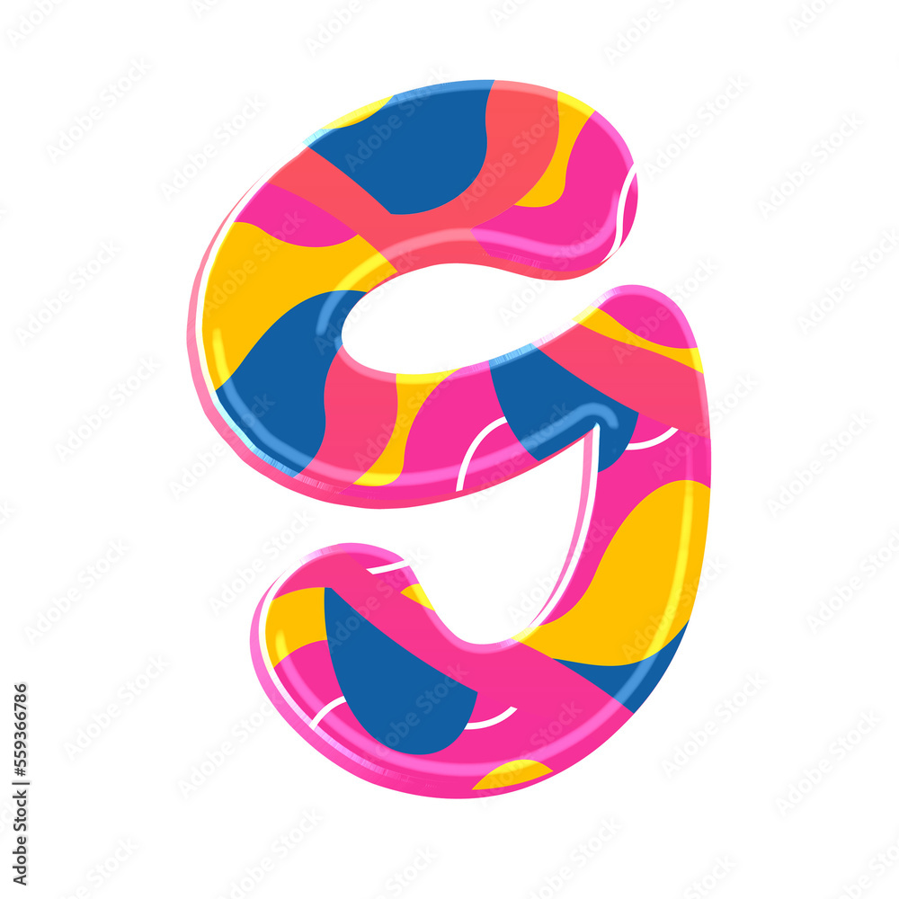 Colorful pink party alphabet set, includes font or letters in both ...