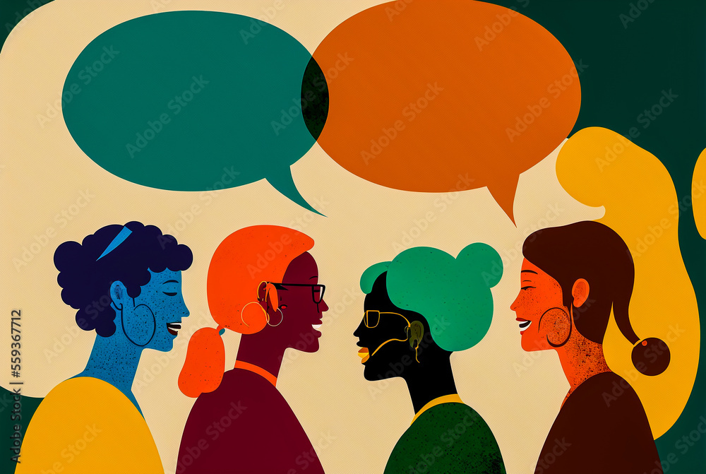 Illustration of people speaking and communicating with each other ...