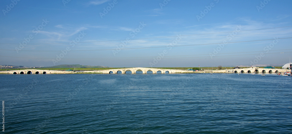 Kanuni Sultan Suleyman Bridge, located in Buyukcekmece, Turkey, was ...