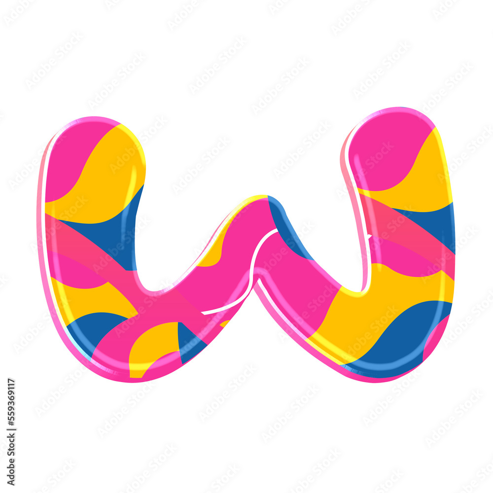 Colorful pink party alphabet set, includes font or letters in both ...