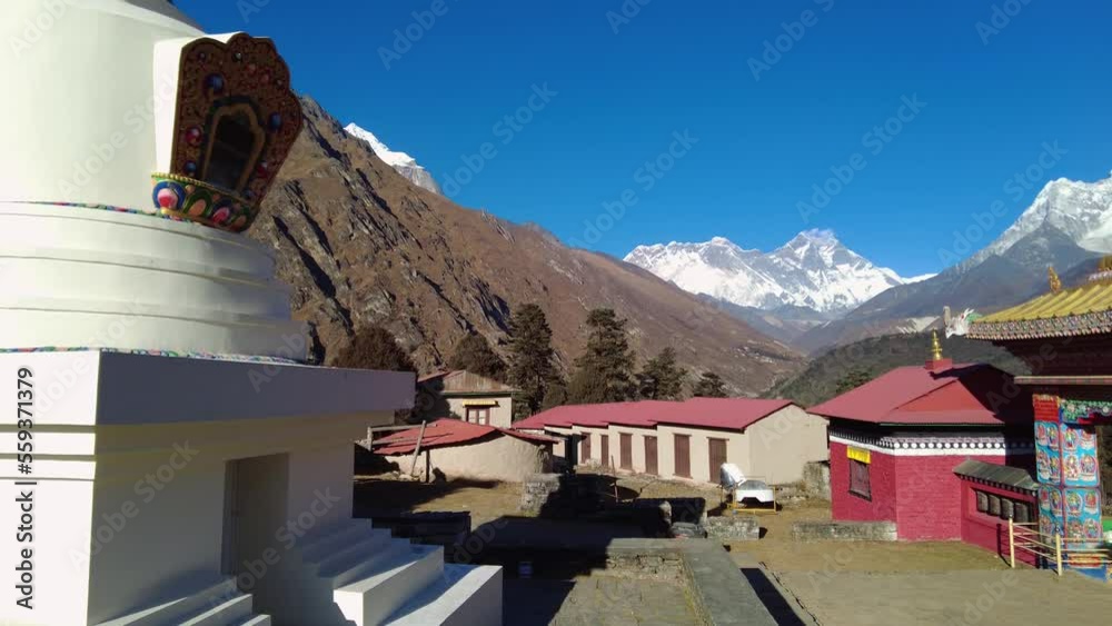 Vidéo Stock Tengboche, Nepal: The famous Tibetan Buddhist monastery in ...
