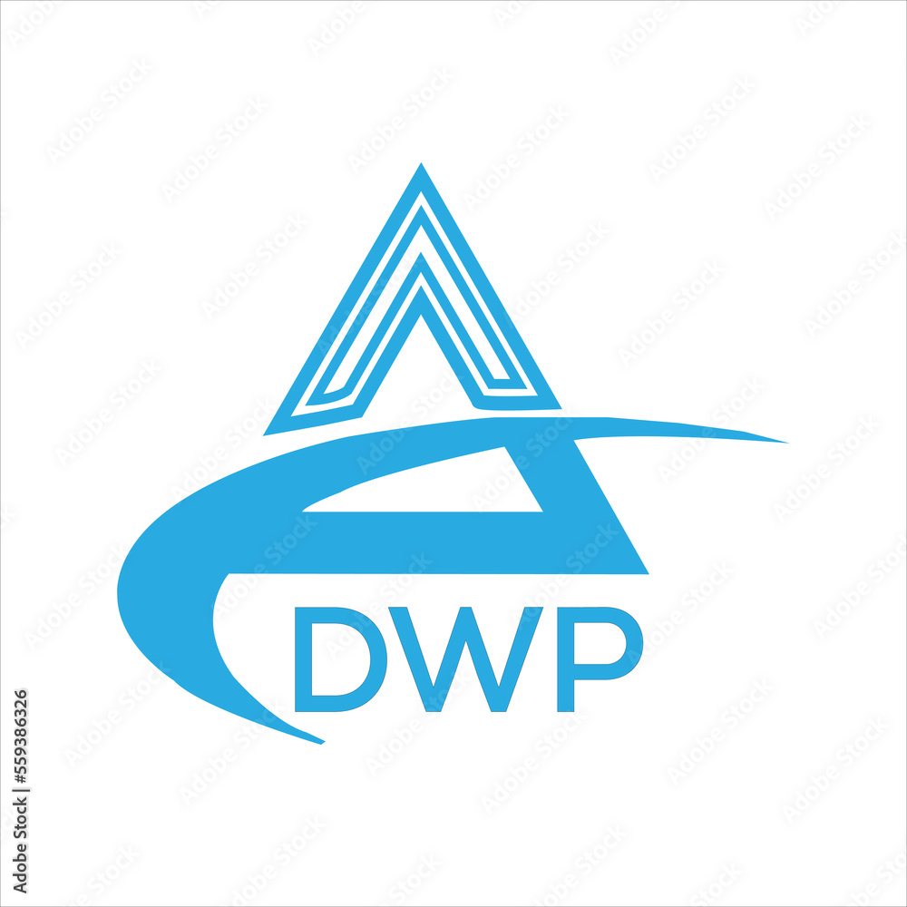 DWP letter logo. DWP blue image on white background. DWP Monogram logo ...