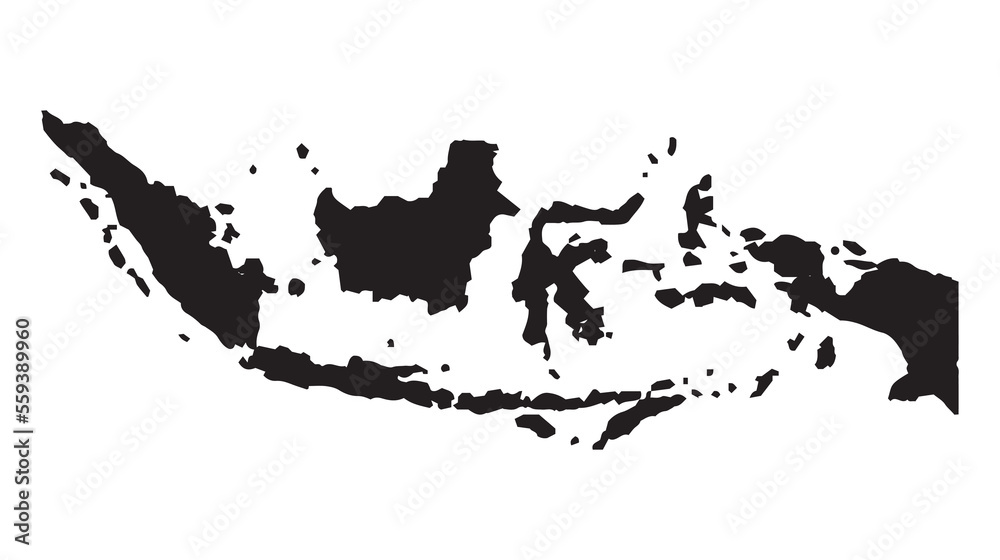 Indonesia Silhouette Map Stock Vector | Adobe Stock
