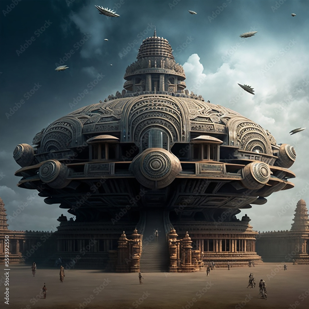 Brihadeeswarar Temple built by aliens. Created with Generative AI ...