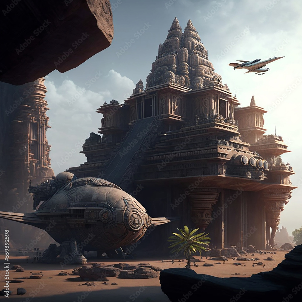 Brihadeeswarar Temple built by aliens. Created with Generative AI ...