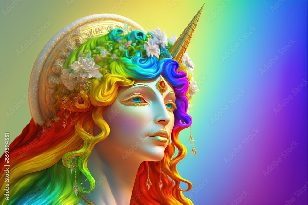 Iris, greek goddess of the rainbow and messenger of the gods, created ...