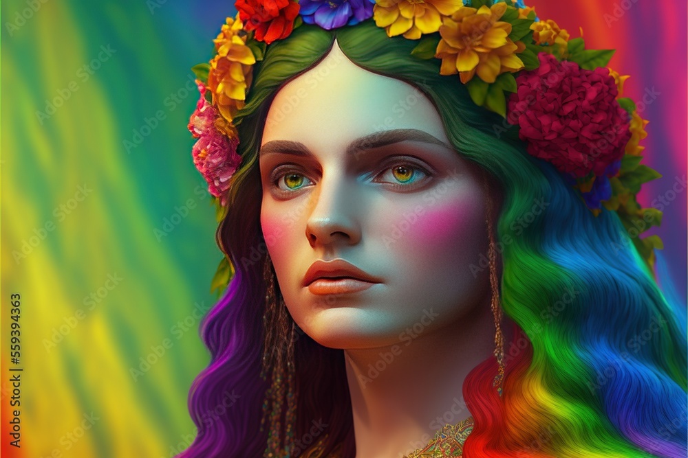 Iris, greek goddess of the rainbow and messenger of the gods, created ...