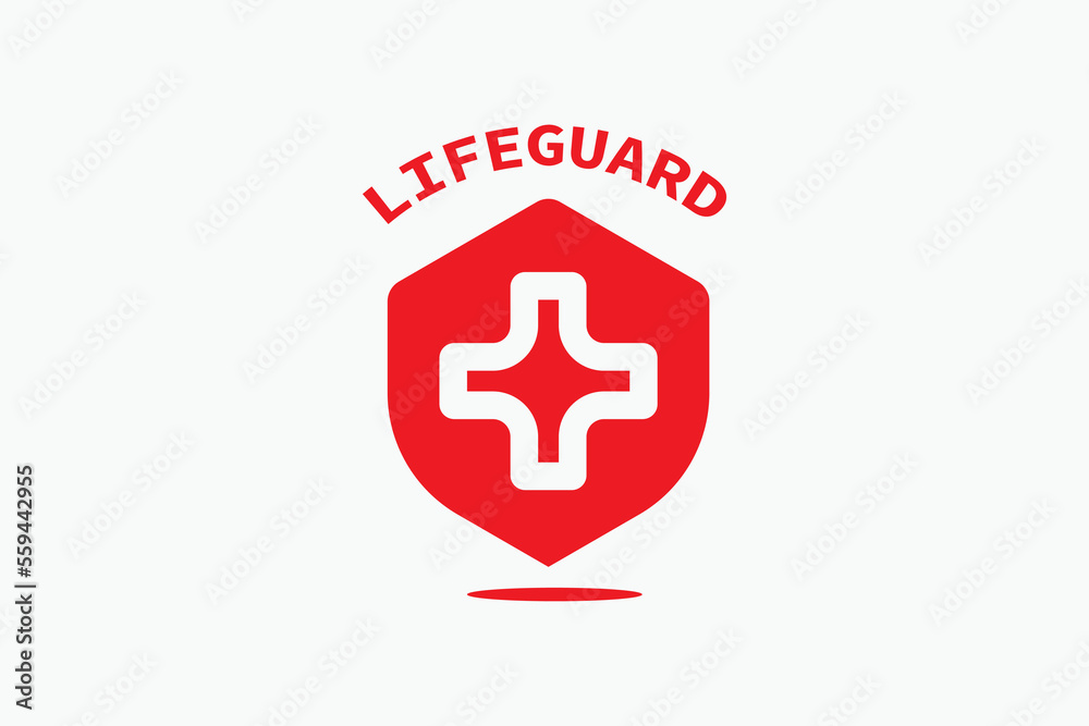 life guard logo design concept in red design Stock Vector | Adobe Stock