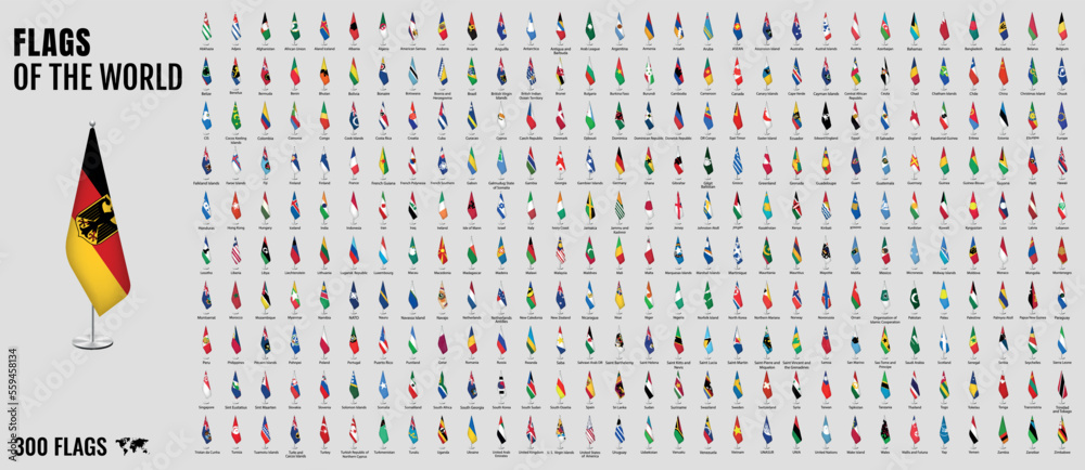 All official national flags of the world . circular design Stock Vector ...