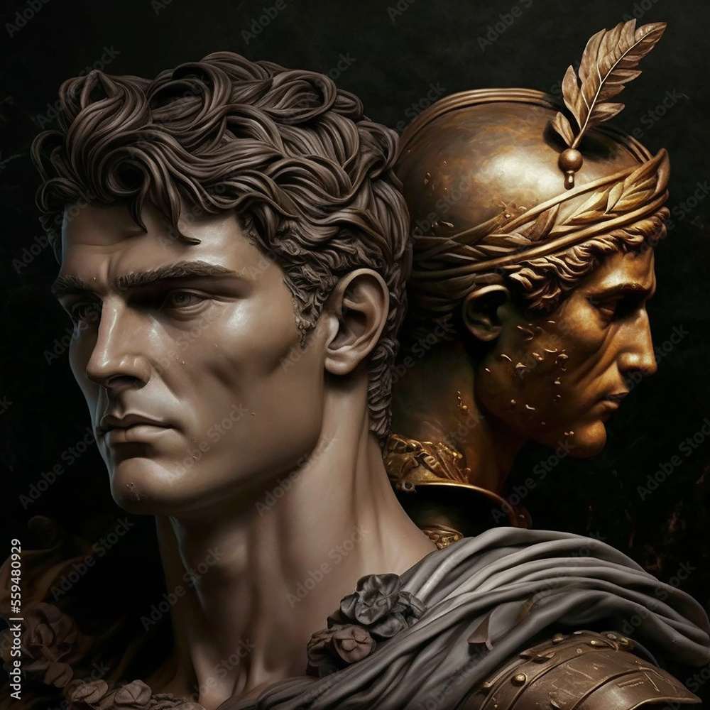 roman and romulus roman emperor. Created with Generative AI technology ...