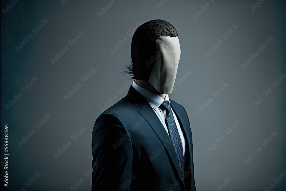 business men without a face created with Generative AI technology Stock ...