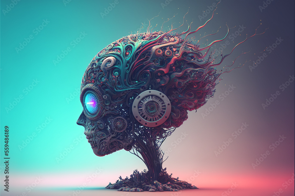 Digital neural human brain with generative ai technology Stock ...