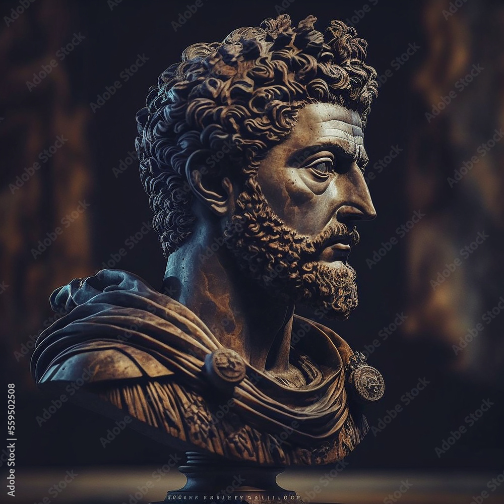 Marcus Aurelius Roman Emperor. Created with Generative AI technology ...