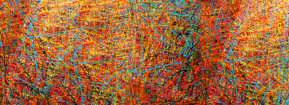 Hand draw digital painting abstract art panorama background colors ...