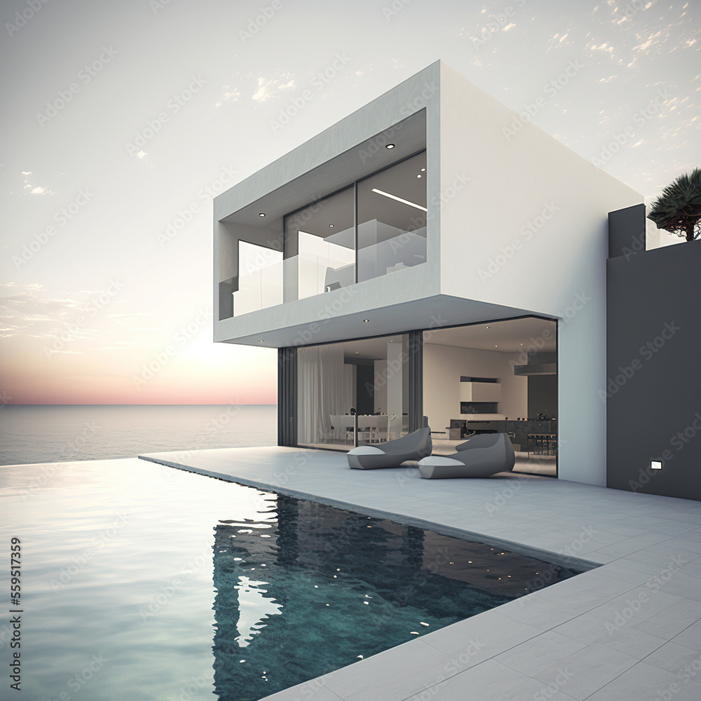 Buildings background with minimal architecture. Outdoor estate ...