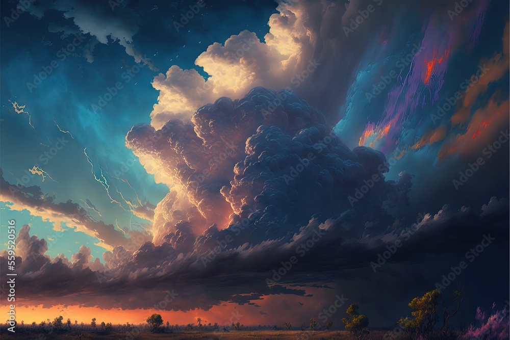 Beautiful and Inspiring Landscape, with Giant and Glorious Sky, with ...