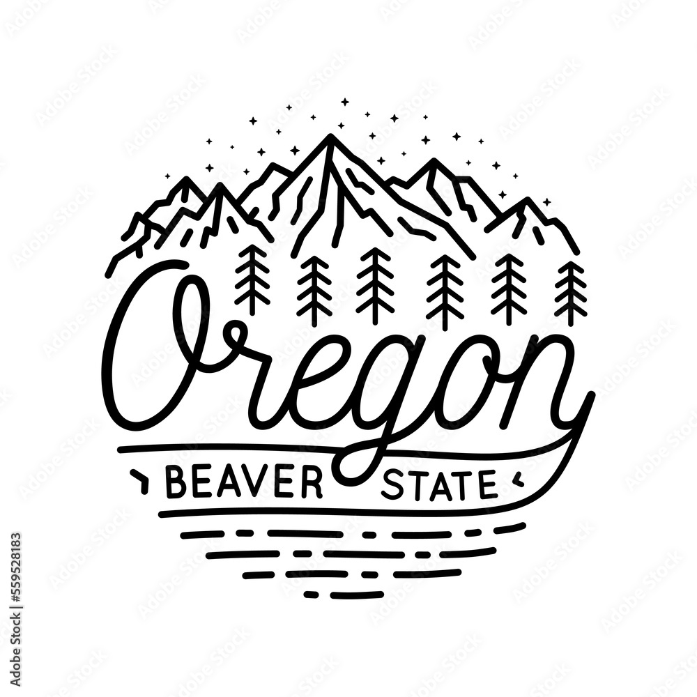 Oregon vector design template. Transparent background. Vector ...