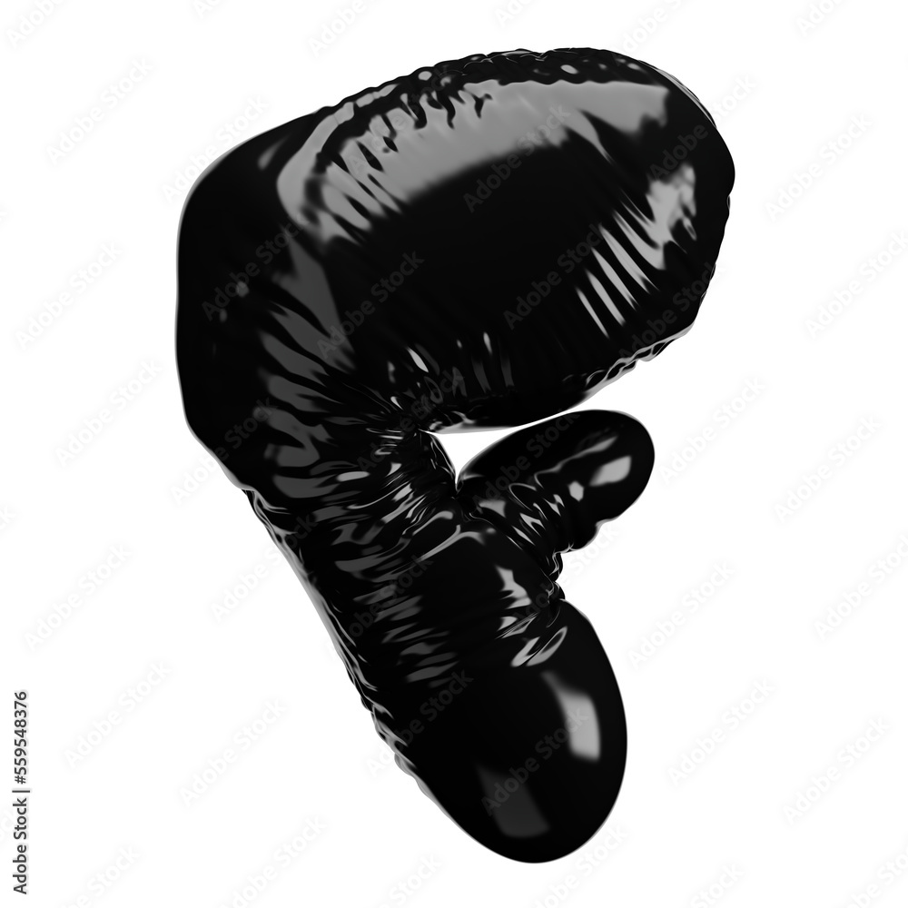 Realistic inflated font 3D render - letter F. Great for your design web ...