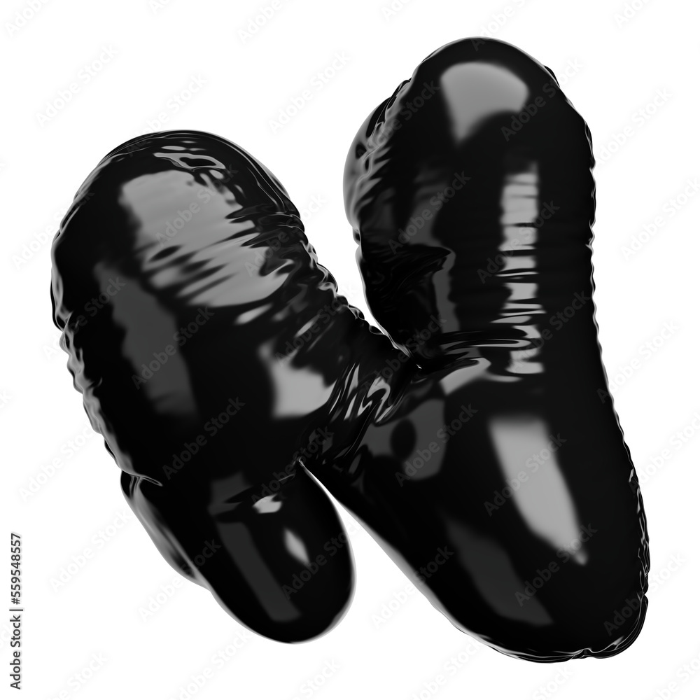 Realistic inflated font 3D render - letter N. Great for your design web ...