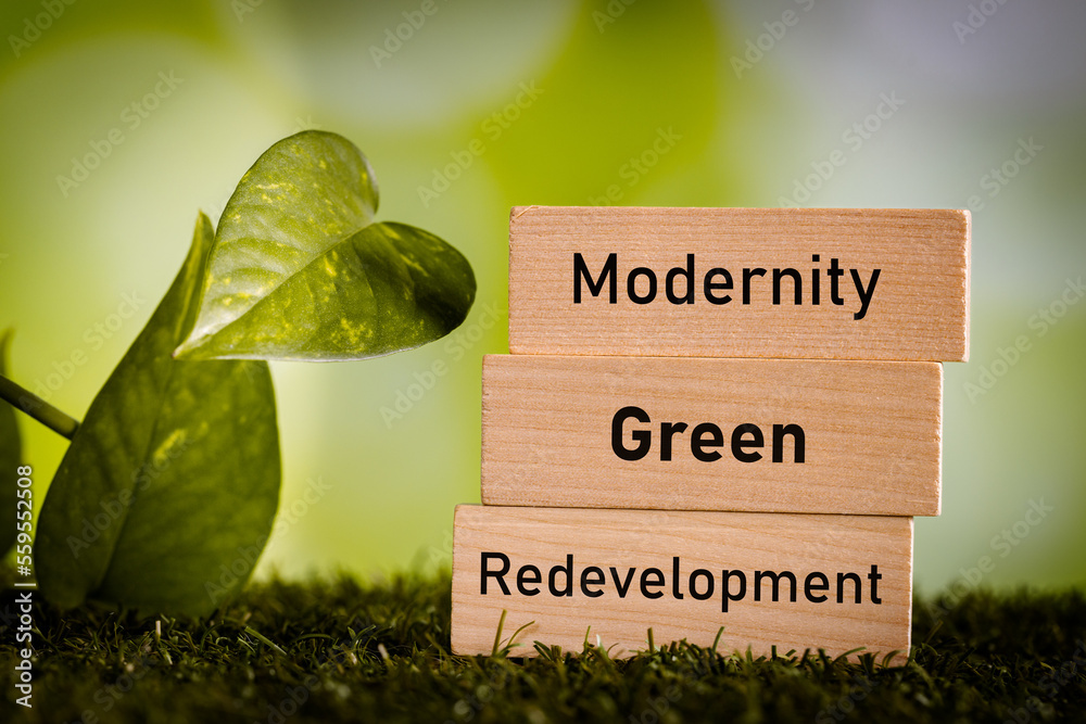 Sustainable Green Building, Urban green redevelopment, Concept ...