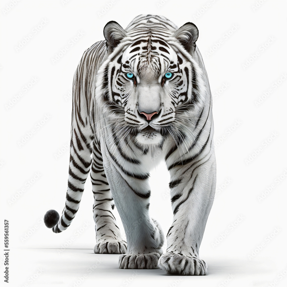 Realistic Portrait of a white tiger. Designed using generative ai Stock ...