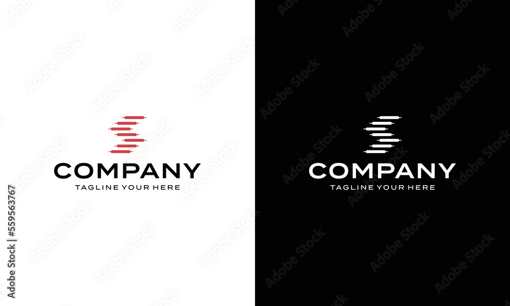 initial S trade logo design vector. consisting of a growth graph ...