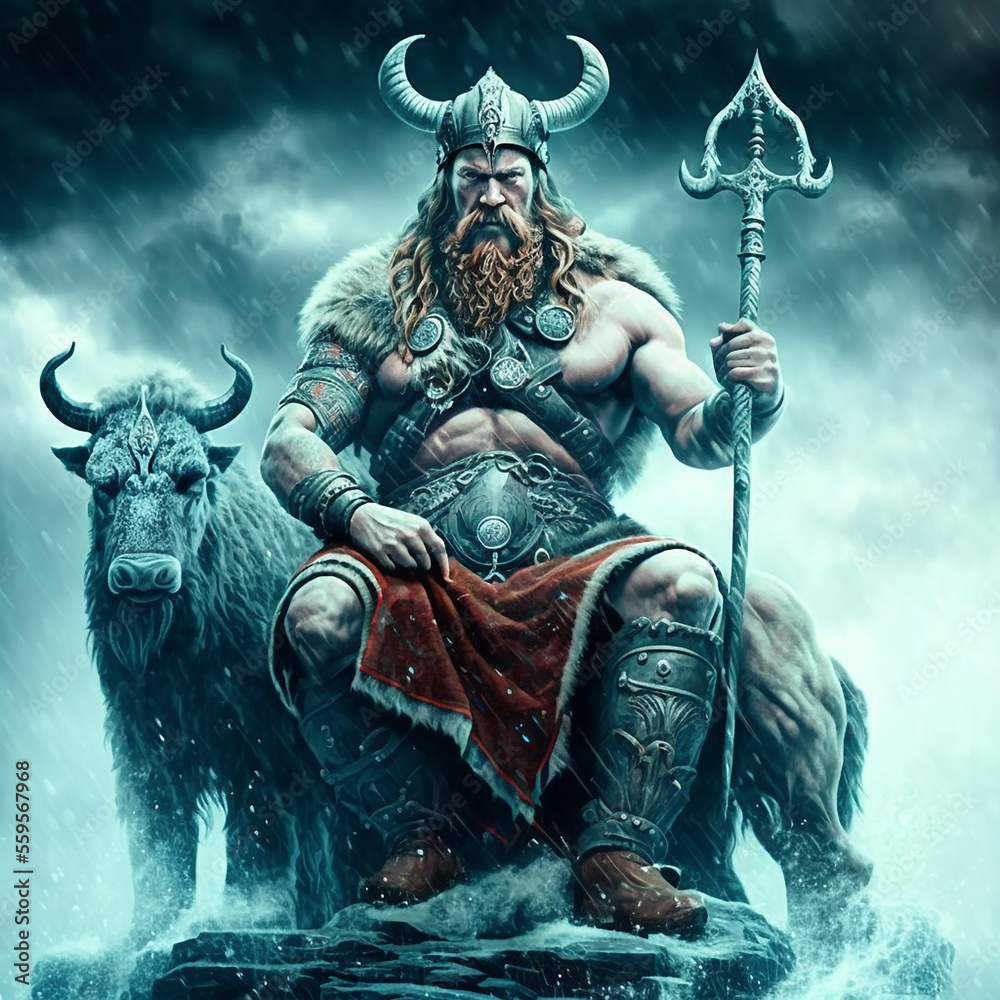 Norse mythology goddess try. Created with Generative AI technology ...