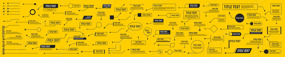 Set of Сallouts titles. Hud callout titles. Callout bar labels, window ...