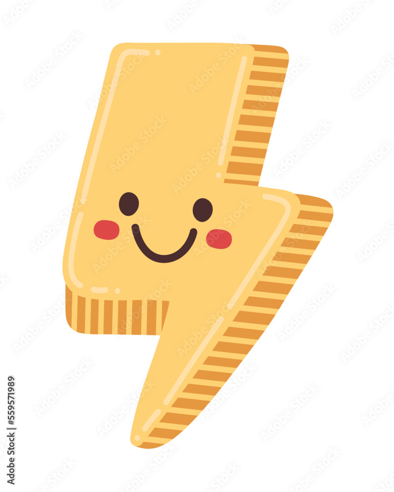 Doodle Flat Clipart. Vector sticker lightning with a muzzle. All ...