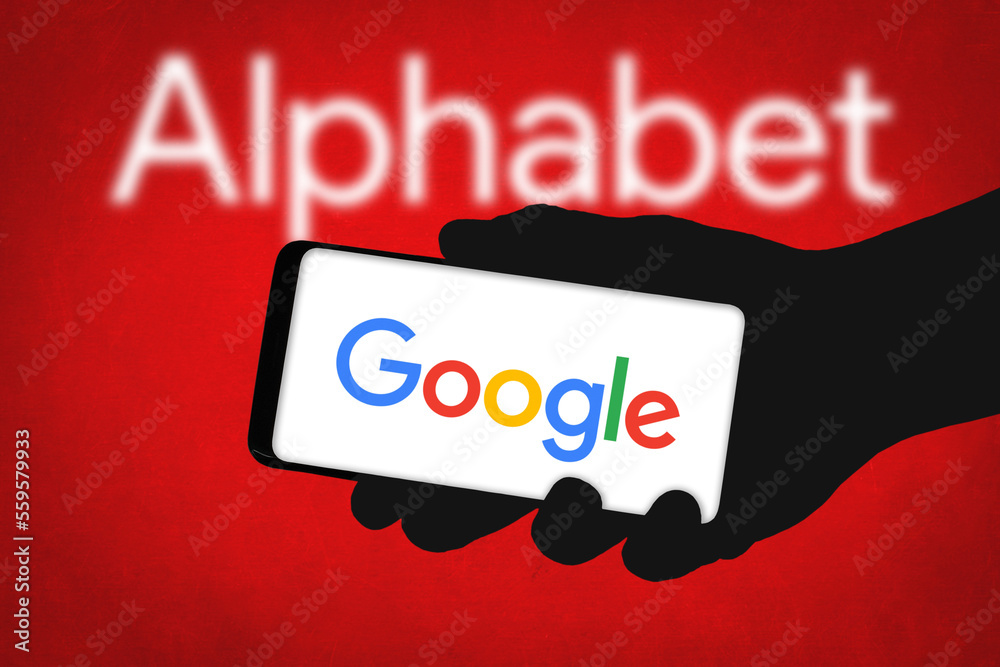 Google search engine technology and subsidiary of Alphabet Stock Photo ...