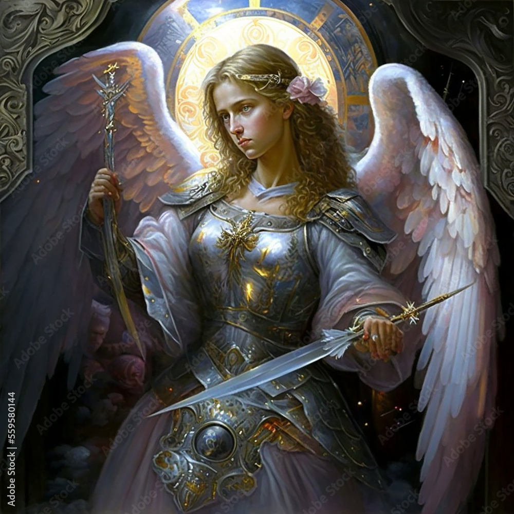 Archangel raguel. Created with Generative AI technology. Stock Illustration | Adobe Stock