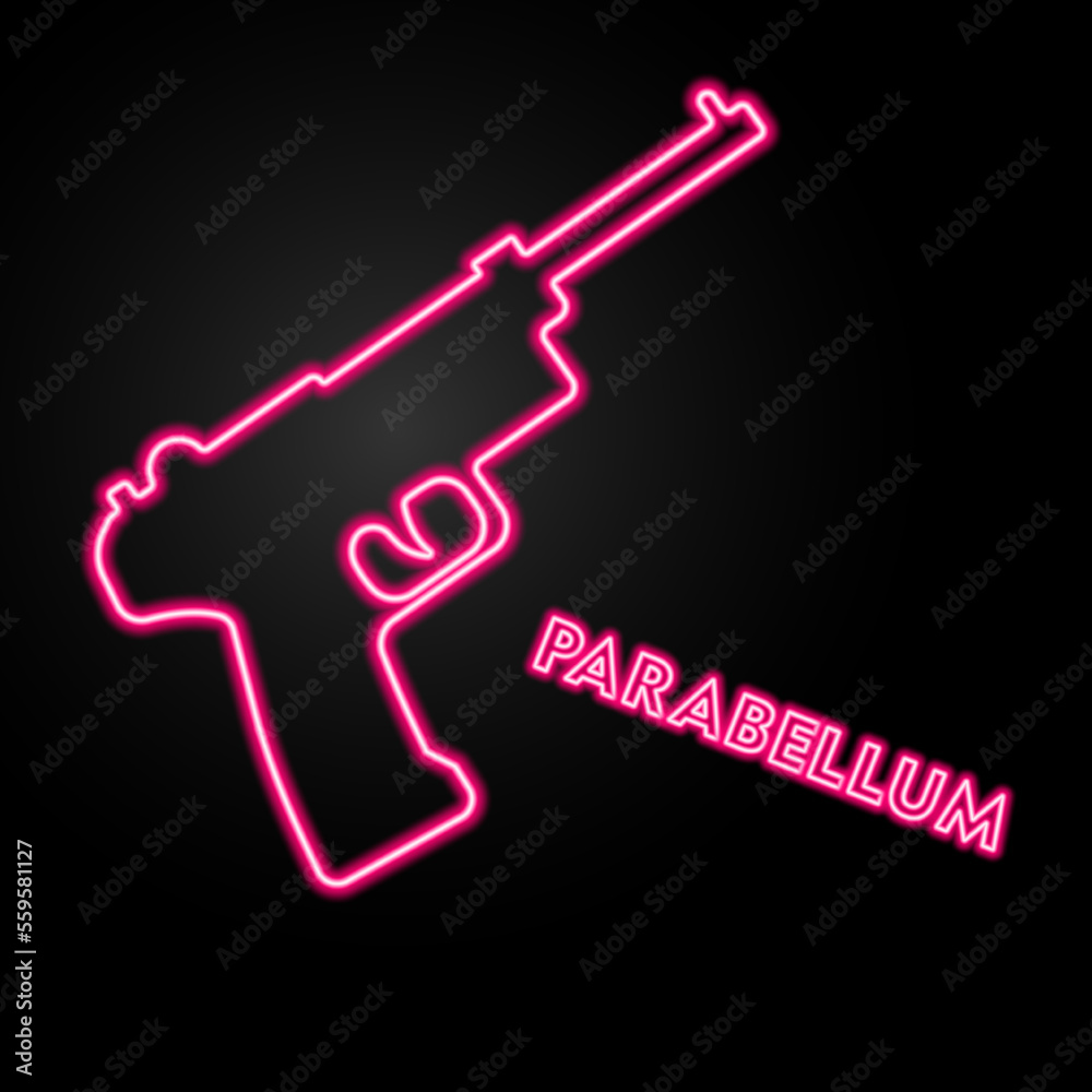 parabellum neon sign, modern glowing banner design, colorful modern ...