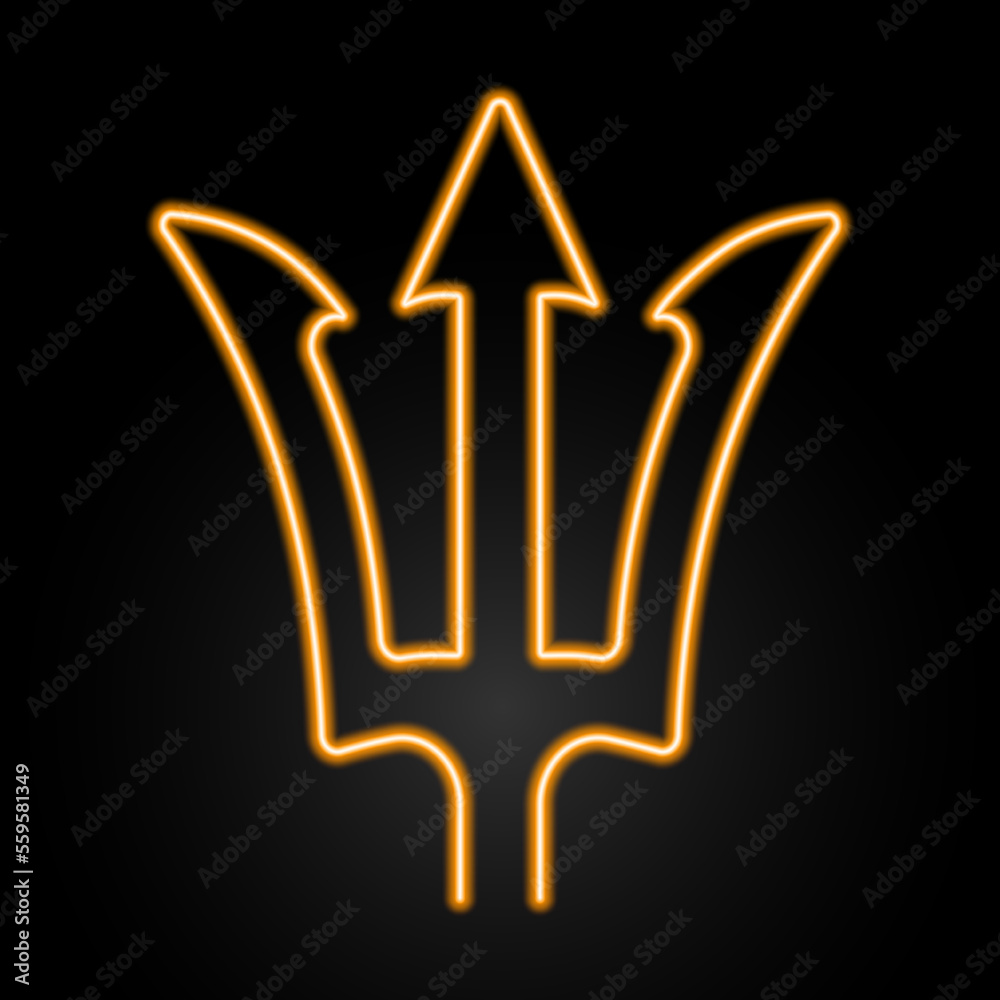 trident poseidon neon sign, modern glowing banner design, colorful ...