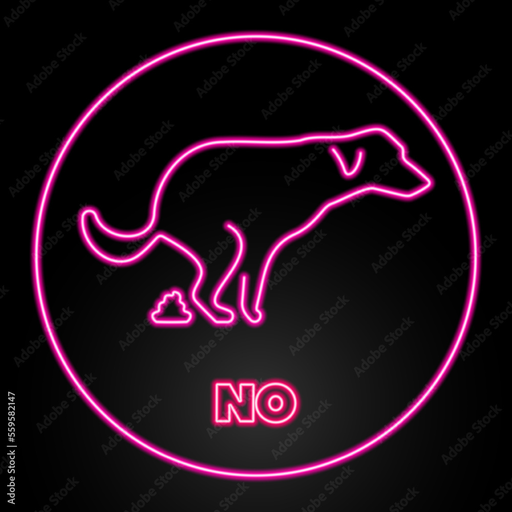 poop dog neon sign, modern glowing banner design, colorful modern ...