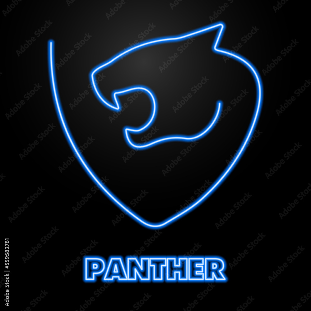 panther neon sign, modern glowing banner design, colorful modern design ...