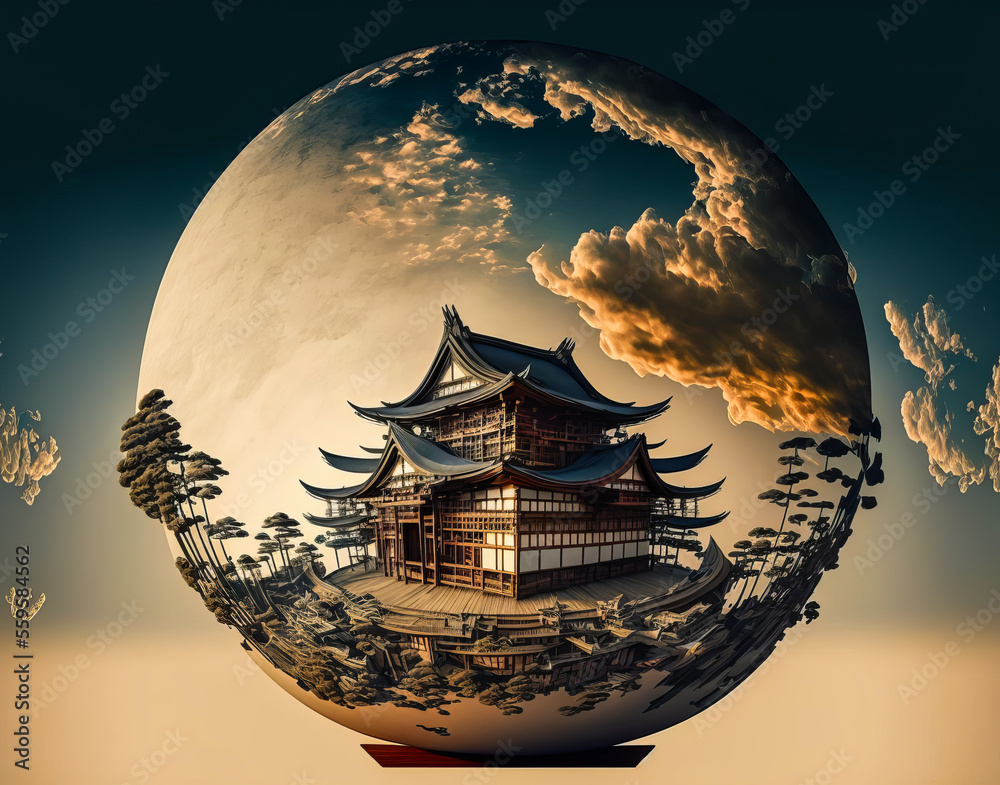 This golden sphere, illuminated by the sun, integrates a religious ...