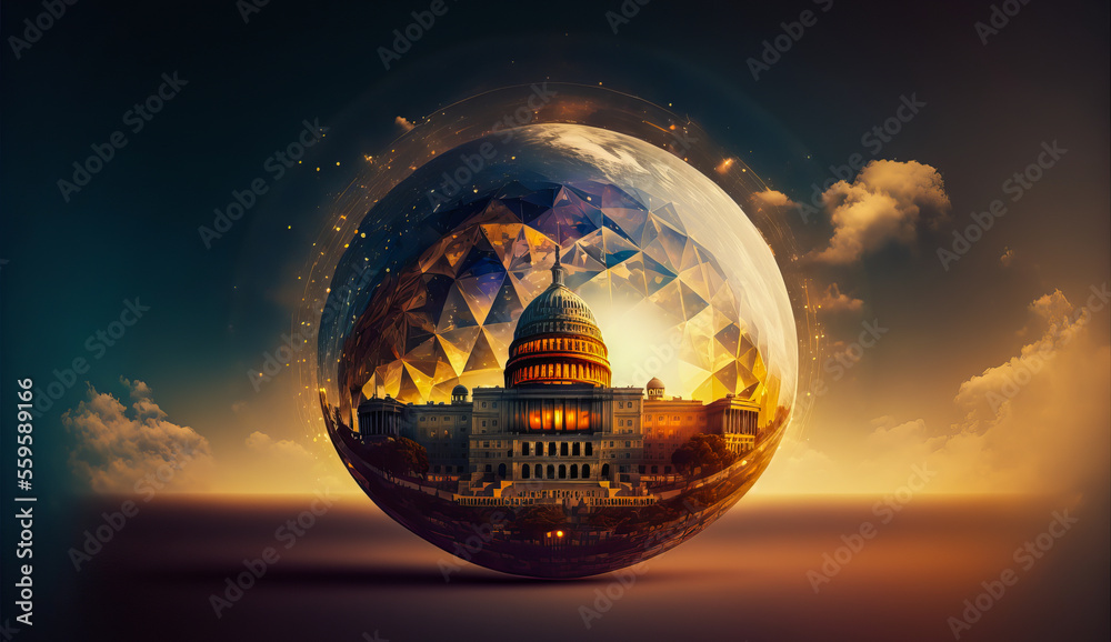 An architectural sphere celebrating the American Congress and its ...