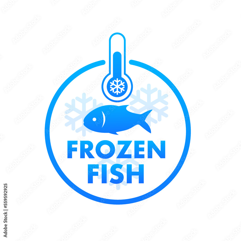 Store in frozen form - icons on the product. Sticker with a snowflake ...