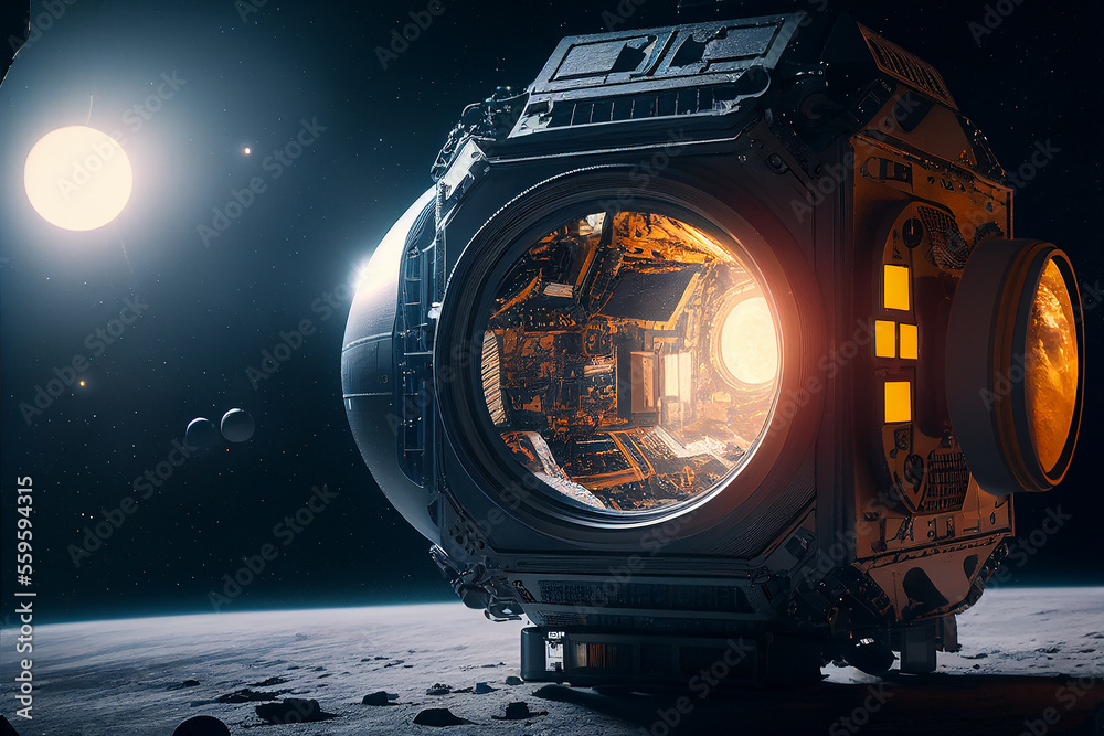 Research station on surface of unknown planet. Space exploration ...