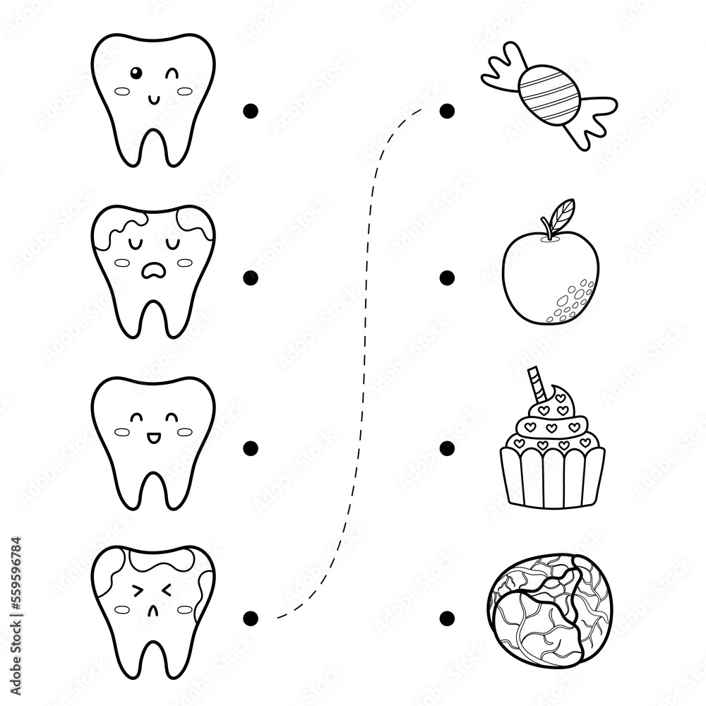 Dentist maze game for kids. What is good for teeth and what is not ...