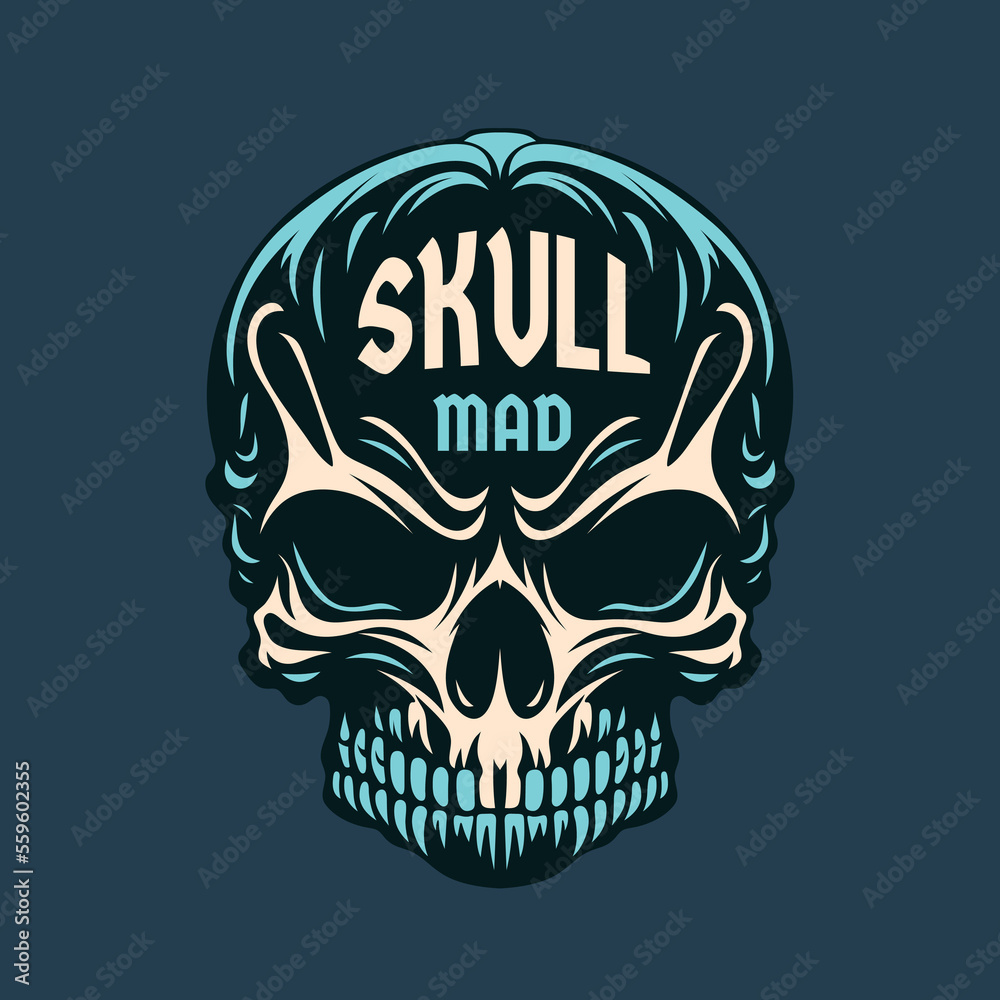 Human skull logo sign vector illustration. Skeleton death concept ...