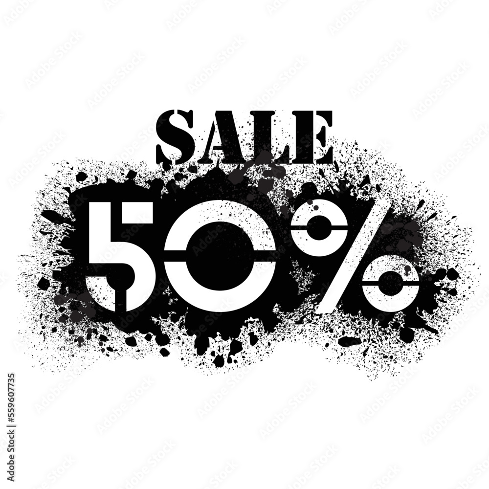 Black and white paint splatter stencil numbers alphabet on white ...