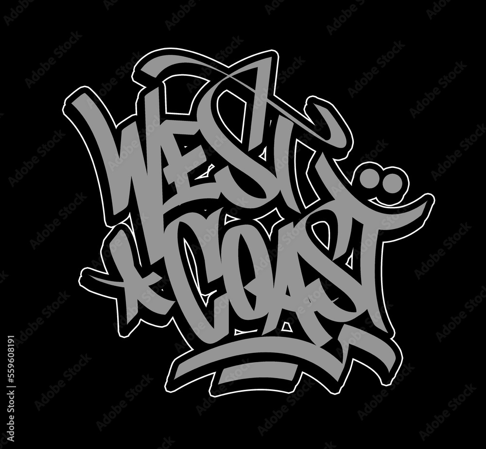 graffiti wildstyle west coast print vector illustration Stock Vector ...