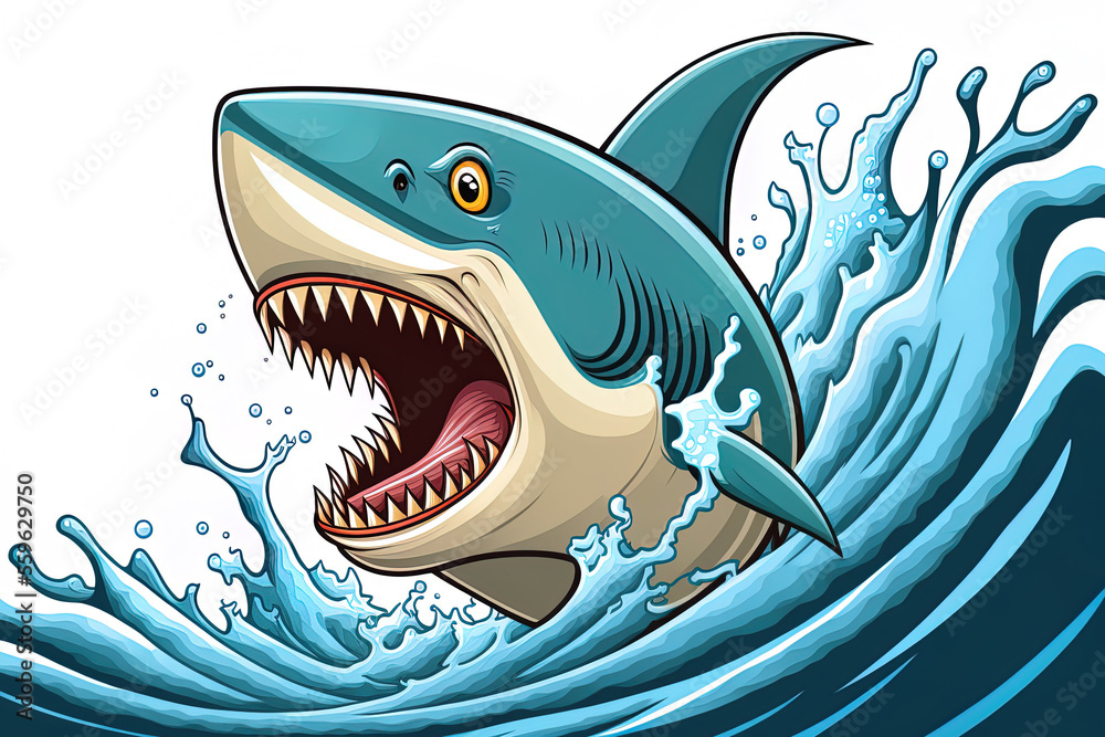 Shark attack symbol with an aquatic animal. Generative AI Stock ...