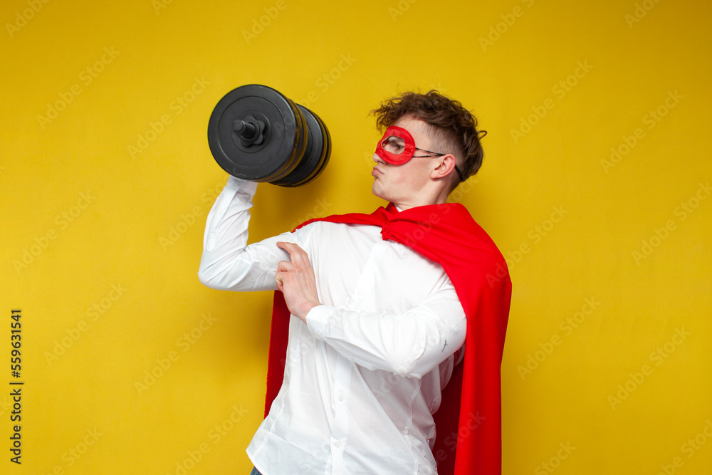 Foto de superman with super strength and superpowers holds heavy ...
