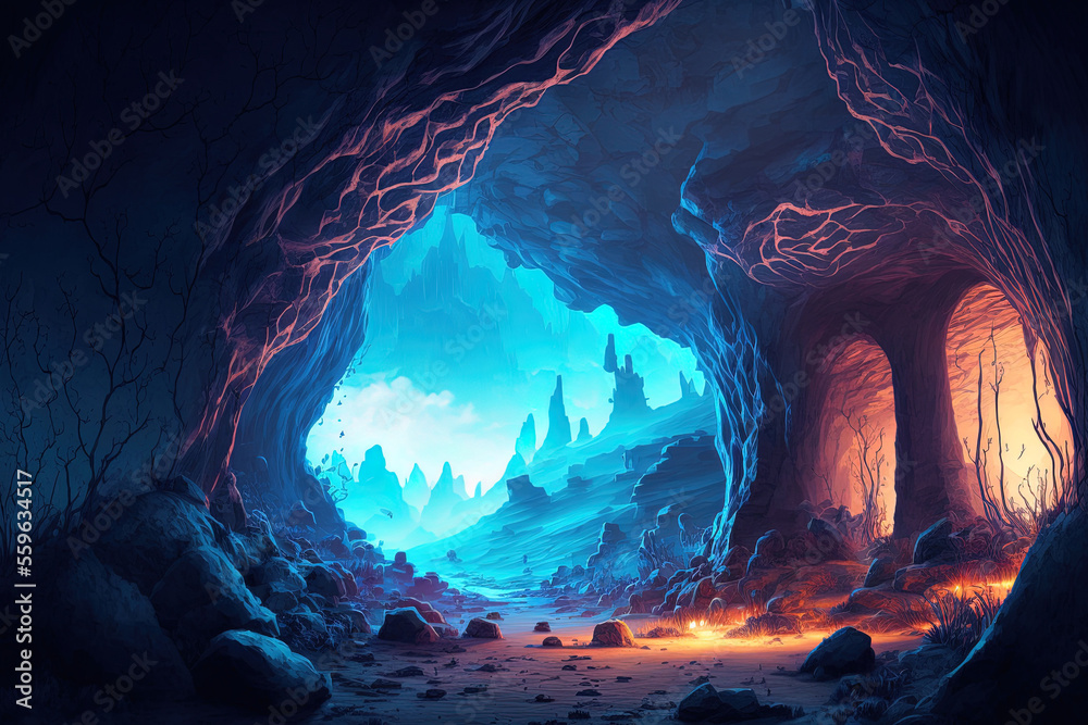 Version refined in the cave. Natural Science Fiction Background ...