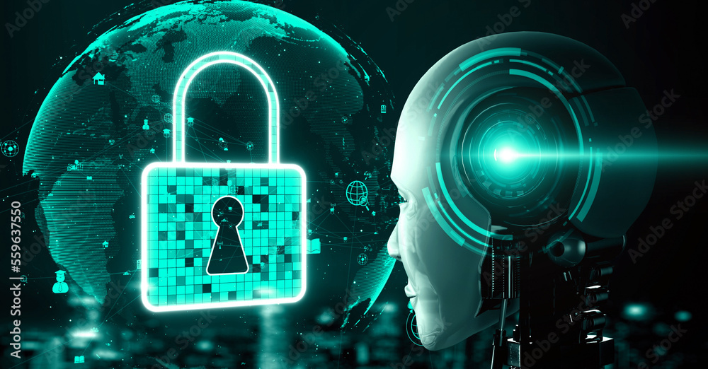 AI robot huminoid uses cloud computing technology to store data on ...