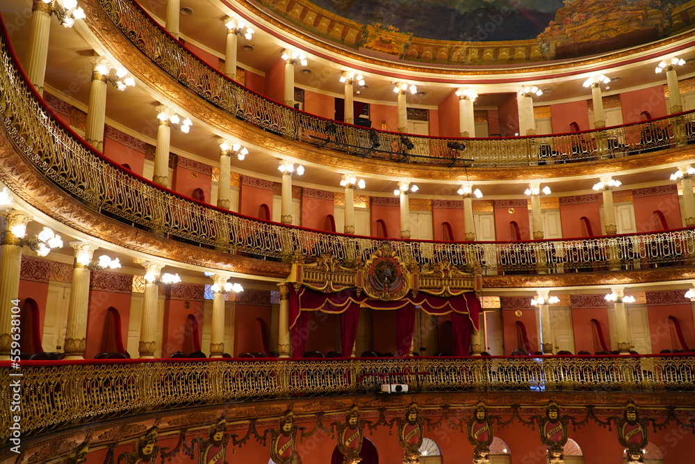 Interior view of the Amazonas Theater of Manaus, Brasil. It is famous ...
