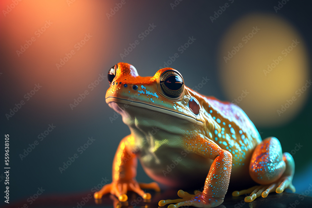 An extremely sharp and detailed portrait of frog macro. Generative AI ...